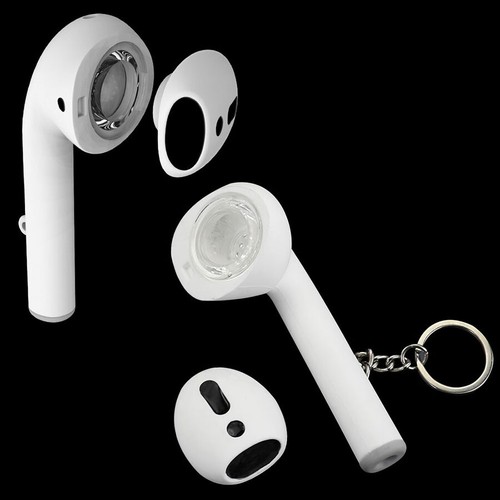 Silicone Smoking Pipe, Creative EarBud AirPod Key-Chain Design, Extra ...