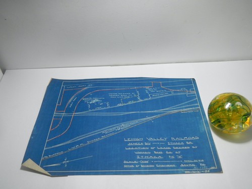 Vintage Lehigh Valley Railroad Blueprint Sayre Pa 1907 LVRR Water ...