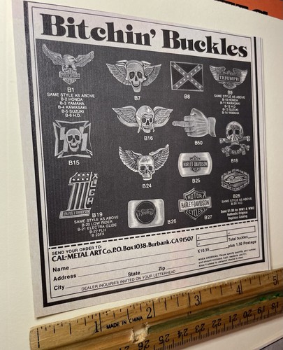 Vintage 1980’s Print Ad Cal Metal Art Belt Buckle Ad #5610. Ad Only | eBay