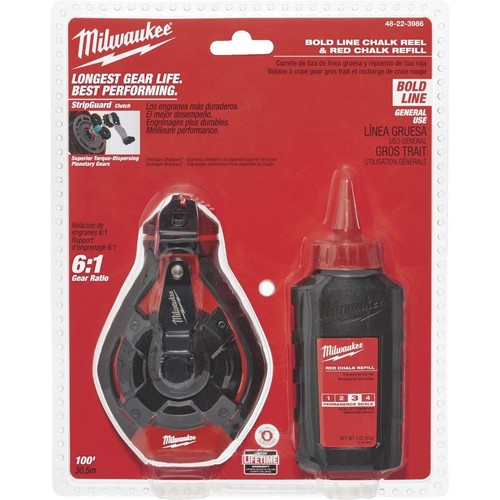 Milwaukee Bold Chalk Line Reel and Chalk, Red | eBay