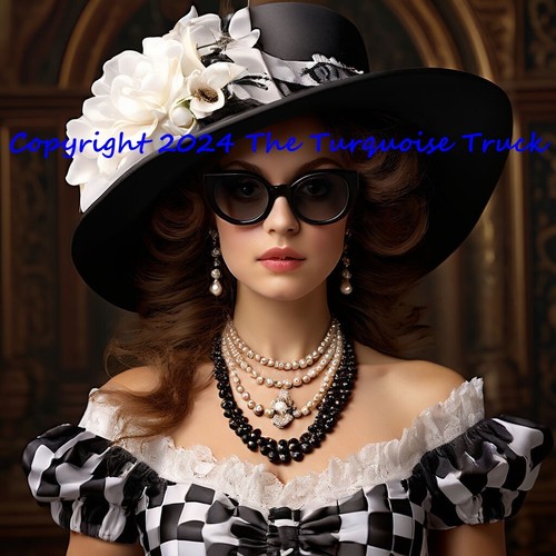 Beautiful Lady Print #3 with Black and White Checks Check Savvy Floral ...