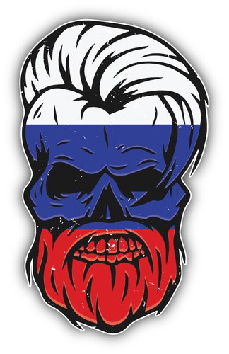 Grunge Beard Skull Russia Flag Sticker Decal | eBay
