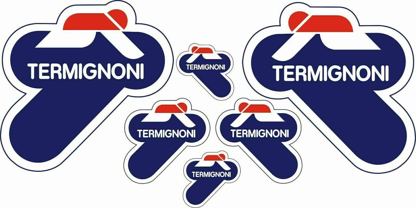 4x Termignoni Blue Decals Sticker logo 3.5" 2.5" High R1, Rossi, AMA ...