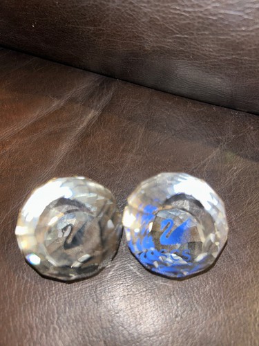 Pair of Swarovski Logo Prism Paperweights-100yr Anniversary & Blue SCS ...