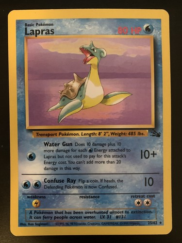 Pokémon TCG Lapras Fossil 25 Regular Unlimited Rare | eBay