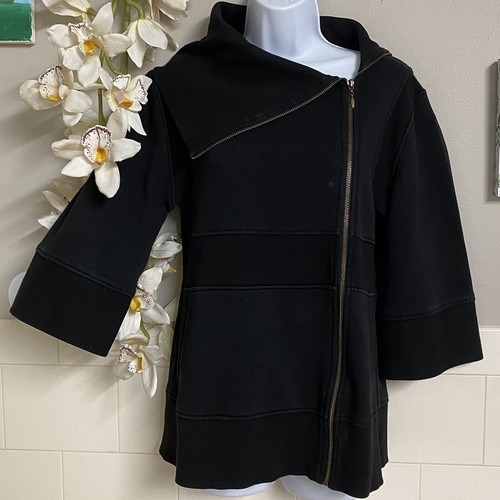 Women Top 3/4 Sleeves Jacket front Zipper Sweater Size S | eBay