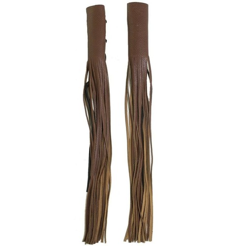 Motorcycle Handlebar Grip Leather Fringe Covers Brown 22 1/2 Inch Long ...