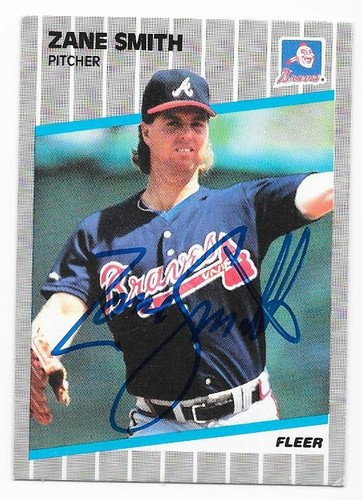 ZANE SMITH 1989 FLEER AUTOGRAPHED SIGNED # 601 ATLANTA BRAVES | eBay