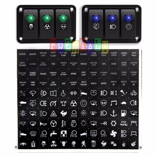 Rocker Switch Label Decal Circuit Panel Sticker Car Marine Boat Truck ...