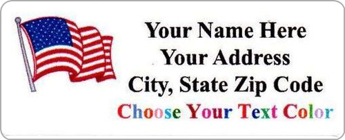 60pcs Personalized Wavy American Flag Return/Mailing Address labels 1 ...