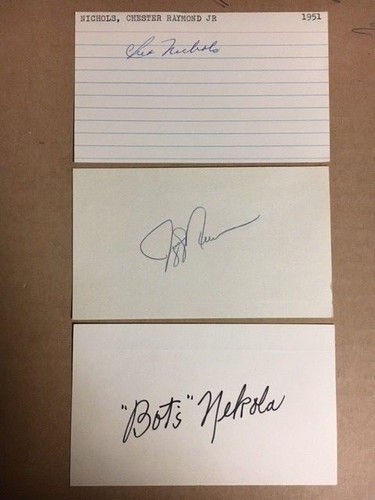 Chester Nichols Jr. 1951 Braves/Red Sox Signed Index Card JSA ...