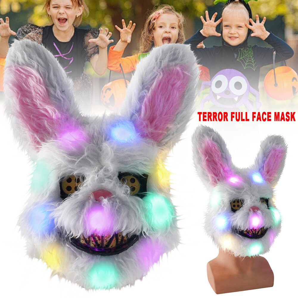 Gruselige Hasen Neue LED Leuchtende Cosplay Häschen Gesichtsmaske,
