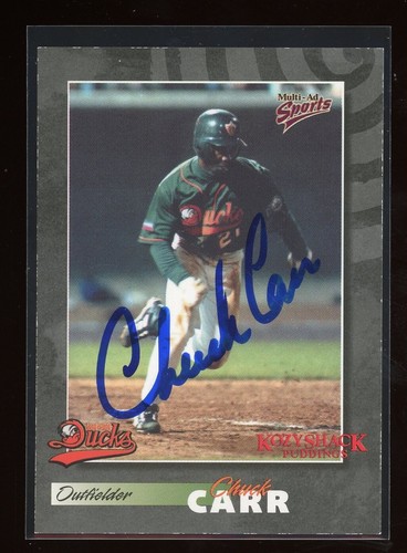 2000 Long Island Ducks CHUCK CARR Signed Card autograph auto astros ...