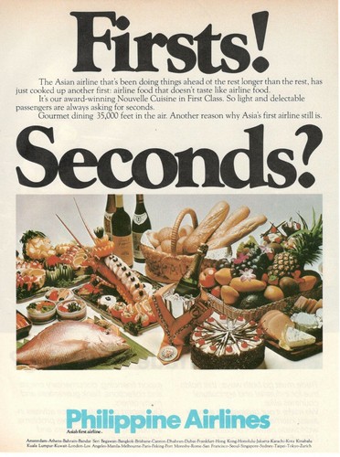Philippine Airlines 1983 Original Vintage Advertisement Firsts Seconds ...
