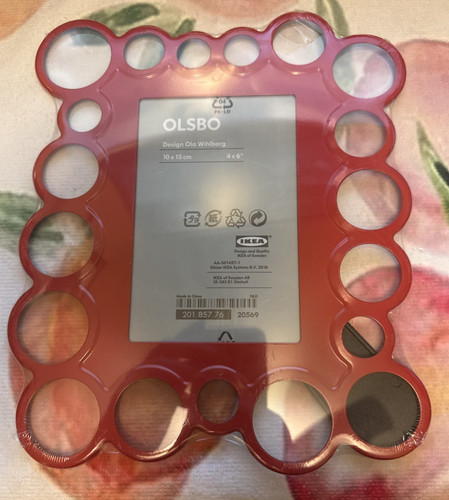 NIP! Contemporary IKEA OLSBO Designed by Ola Wihlborg RED CIRCLES 4X6 ...