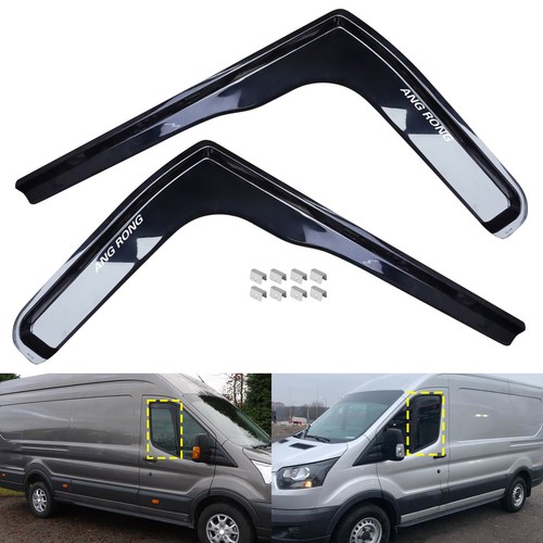 Pair For Ford Transit MK8 13+ Black Wind Rain Sun Guard Deflectors Left ...