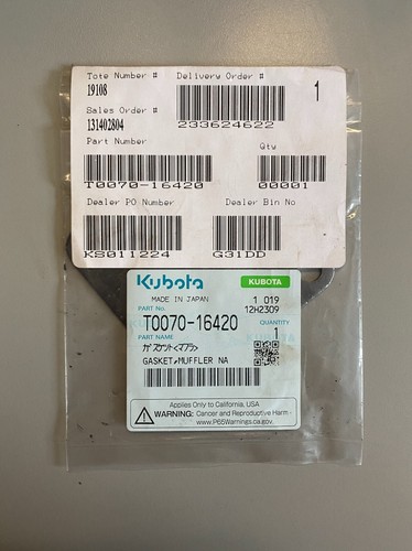 Kubota T0070-16420 Exhaust Gasket 4 Bolt | eBay