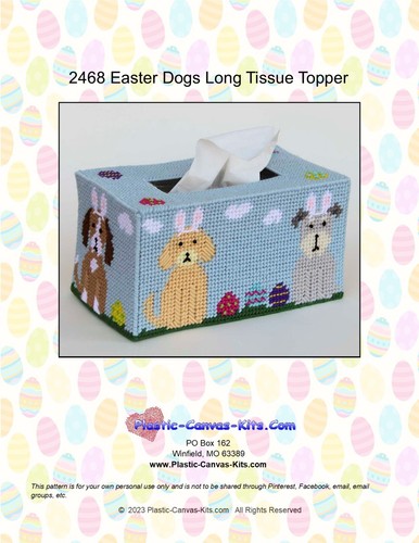 Easter Dogs Long Tissue Topper-Plastic Canvas Pattern or Kit | eBay