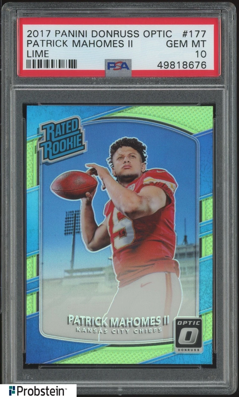 Patrick Mahomes II 2017 Optic #177 Lime Price Guide - Sports Card Investor