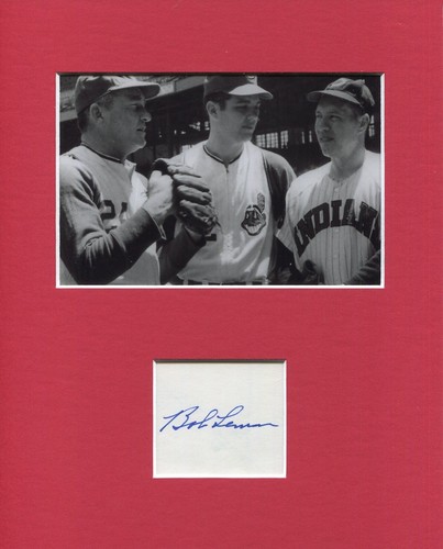 Bob Lemon Cleveland Indians Signed Autograph Photo Display W Bob Feller ...