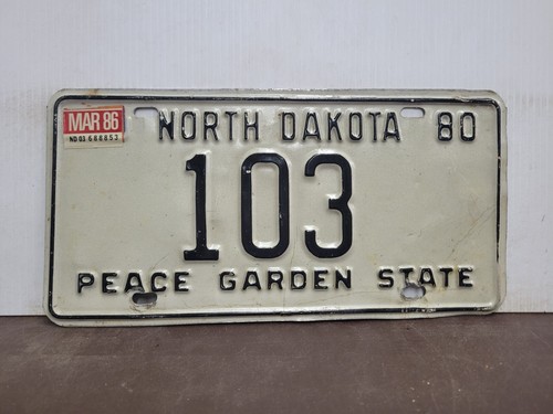 1986 North Dakota THREE DIGIT License Plate Tag Original. | eBay