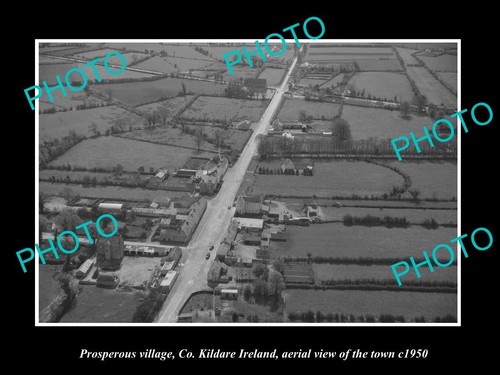 OLD LARGE HISTORIC PHOTO PROSPEROUS KILDARE IRELAND AERIAL VIEW OF TOWN ...