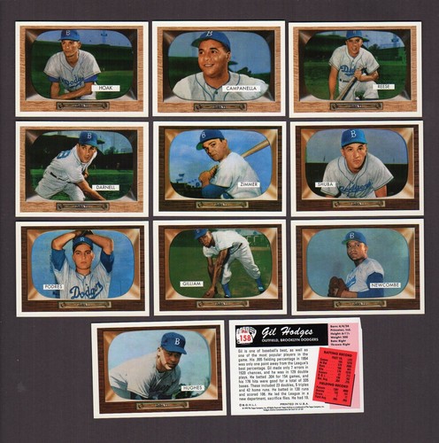 1955 BROOKLYN DODGERS complete BOWMAN team set ALL 20 cards ~ 1995 ...