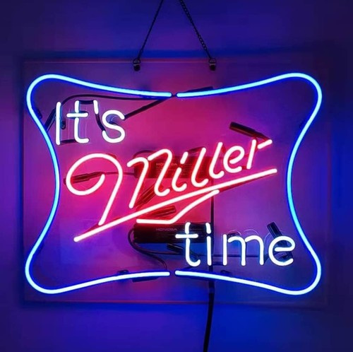 US STOCK It's Miller Time Miller Lite Beer Acrylic 20"x16" Neon Sign ...