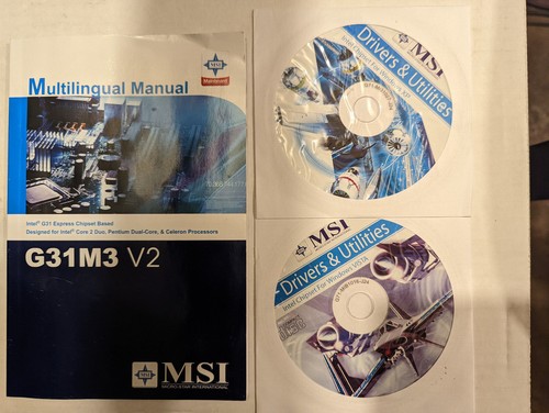 MSI G31M3 V2 Manual Drivers and Utilities CD/DVD | eBay