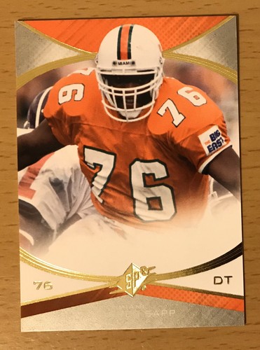 2013 UPPER DECK SPX FOOTBALL WARREN SAPP MIAMI HURRICANES THE U ...