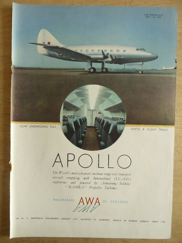 9/1949 PUB ARMSTRONG WHITWORTH AIRCRAFT APOLLO AIRLINER ORIGINAL AD | eBay