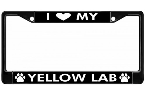 I LOVE MY YELLOW LAB USA MADE BLACK LICENSE PLATE | eBay