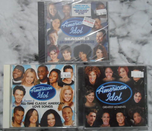 American Idol 3 CD Lot Season 1 2 3 Greatest Moments SOUL CLASSICS Love ...