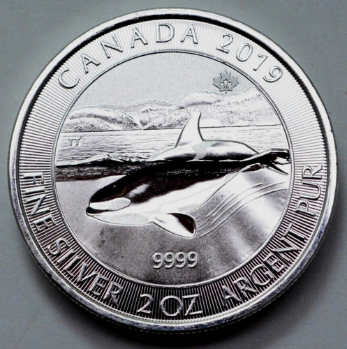 2019 Orca Whale 2 OZ 9999 SILVER ROUND $10 DOLLAR CANADA COIN RARE, NO ...