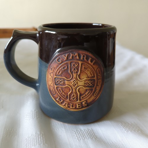 Nick Edwards Ceramics Large Mug - Celtic Cross - Cymru/Wales - Approx 4 ...