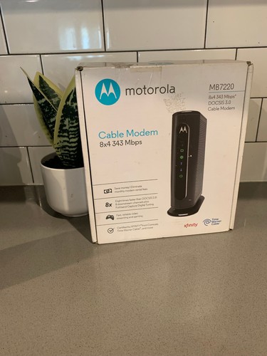 motorola 8x4 cable modem model mb7220 343 Mbps Xfinity Cox Time Warner ...