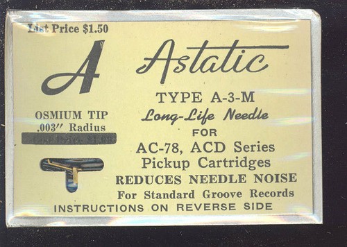 Astatic A-3-M; AC-78, ACD Series needle - 78 rpm Osmium | eBay