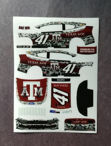 2025 Custom Cole Custer #41 Texas A&M 1/64 Peel & Stick Decals | eBay