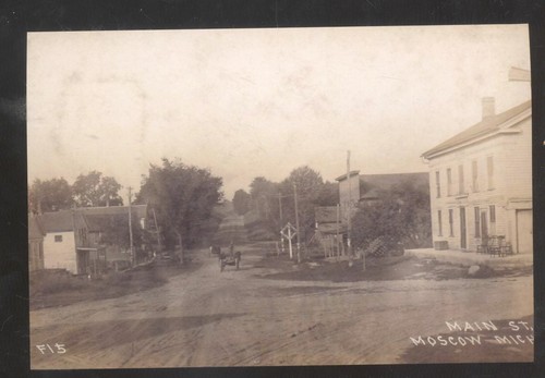 REAL PHOTO MOSCOW MICHIGAN DOWNTOWN STREET SCENE DIRT POSTCARD COPY | eBay
