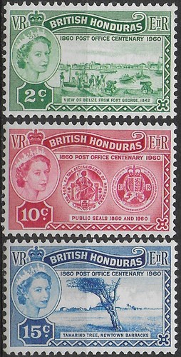 1960 British Honduras Post Office Centenary 3v. MNH SG n. 191/93 | eBay