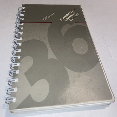 IBM System/36 Procedures and Commands Summary - spiral bound - RARE ...