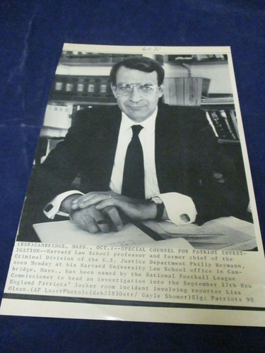 Wire Press Photo 1990 Philip Heymann Harvard Law Office NFL Patriots ...