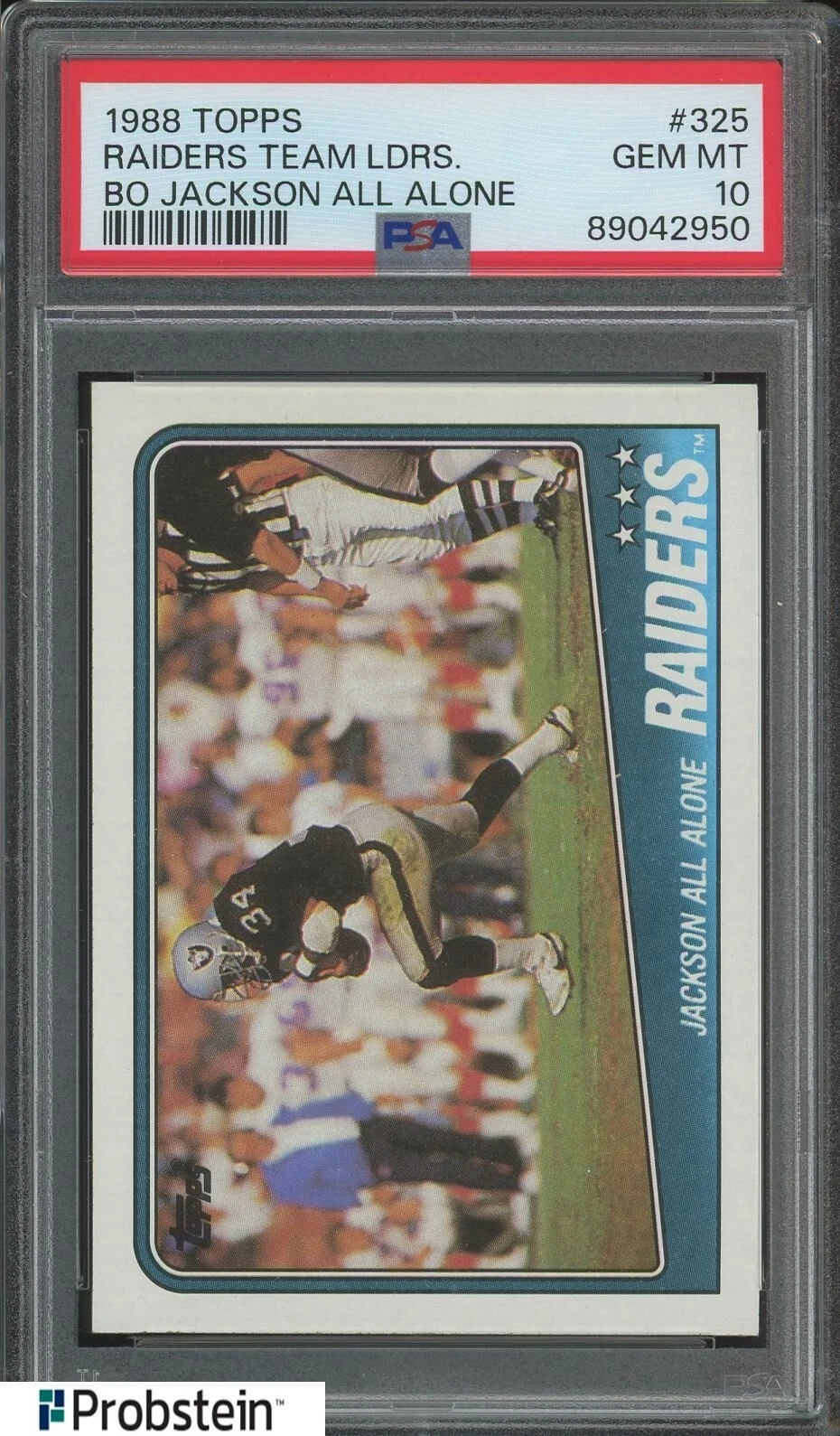 Bo Jackson 1988 Topps #325 Team Leaders PSA 10 Price Guide - Sports ...