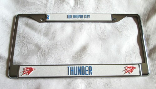 OKLAHOMA CITY THUNDER EMBOSSED CHROME LICENSE PLATE FRAME #02 - NEW | eBay