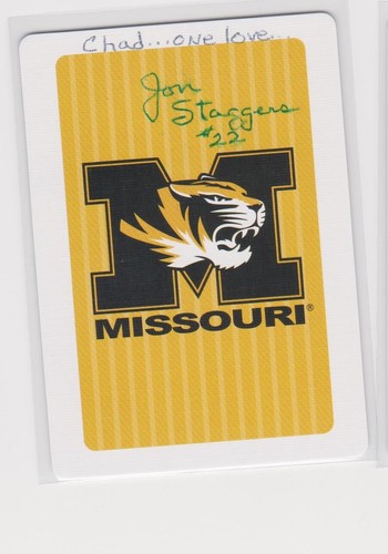 JON STAGGERS MISSOURI PACKERS 1972-74 PERSONALIZED AUTOGRAPHED PLAYING ...