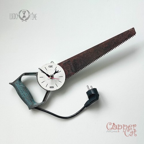 Designer Wall Clock “Timecutter” Steampunk Dieselpunk Metal Art Unique ...