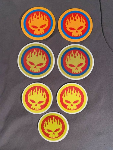 Lot (7) OFFSPRING 2" to 2 1/2" Band Skull Logo STICKERS Multicolor FAST ...