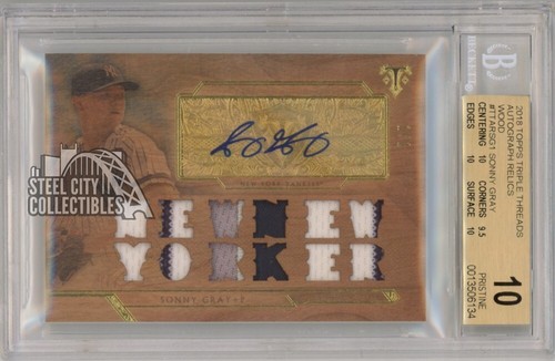 Sonny Gray 2018 Topps Triple Threads Wood Auto Patch Card 1/1 BGS 10 ...