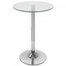 60cm Round Clear Glass Top - Dining Table / Breakfast Bar Chrome Poseur ...