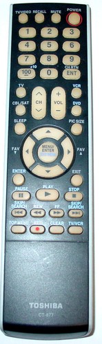 TOSHIBA HDTV TV REMOTE CONTROL clicker 26HF15 26HF85 30HF85 34HF85 ...